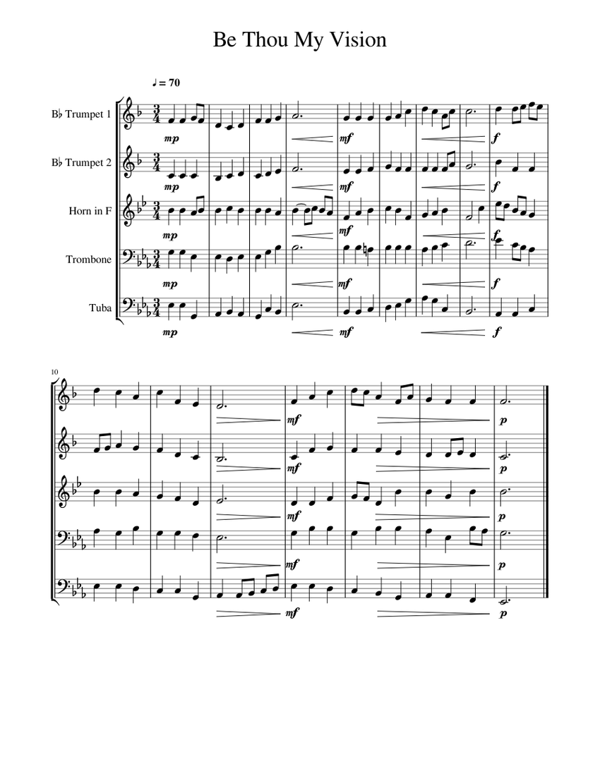 Be Thou My Vision Sheet music for Trombone, Tuba, Trumpet in b-flat ...