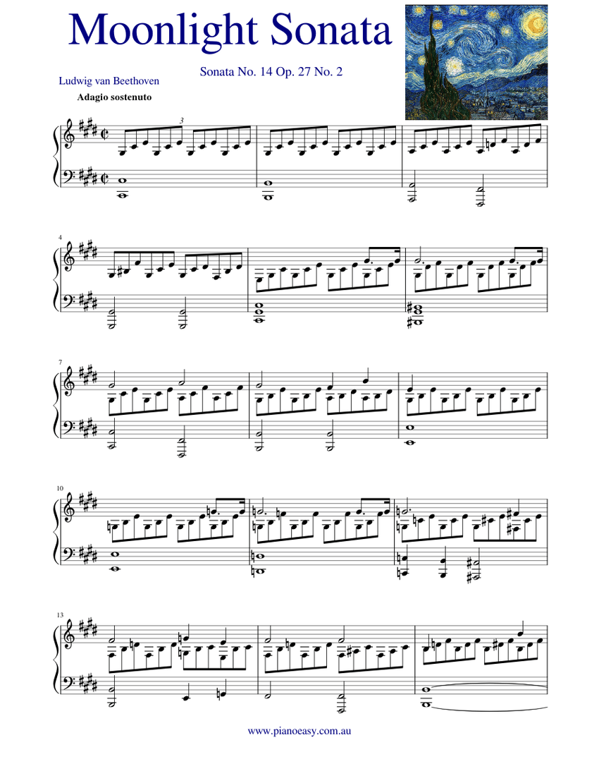 Moonlight Sonata Sheet music for Piano (Solo) | Musescore.com