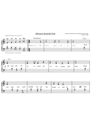 Play Official version of Advance australia fair Sheet Music by Peter ...