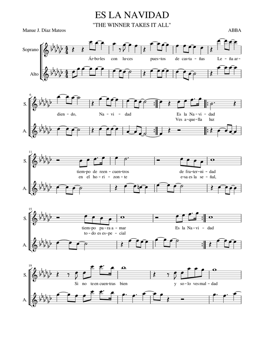 es_la_navidad_villancico_manuel_j_diaz__abba Sheet music for Soprano ...