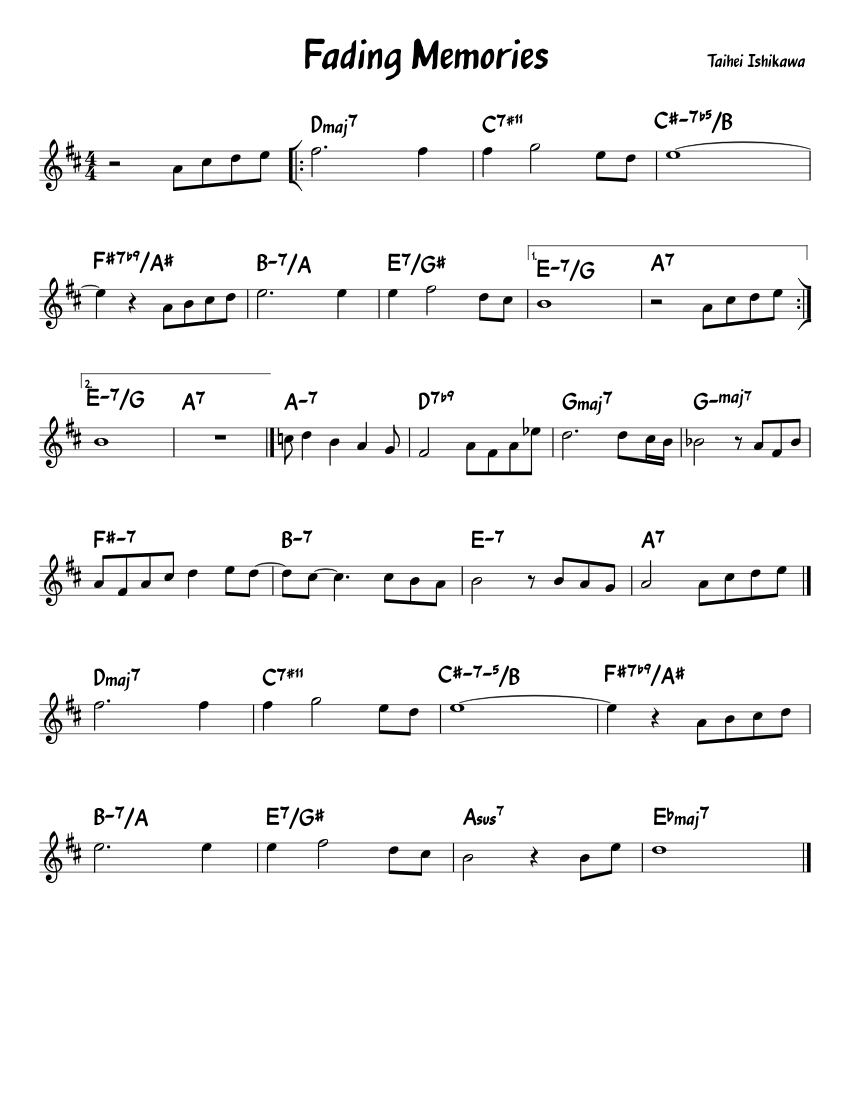 Fading Memories Sheet music for Piano (Solo) Easy | Musescore.com