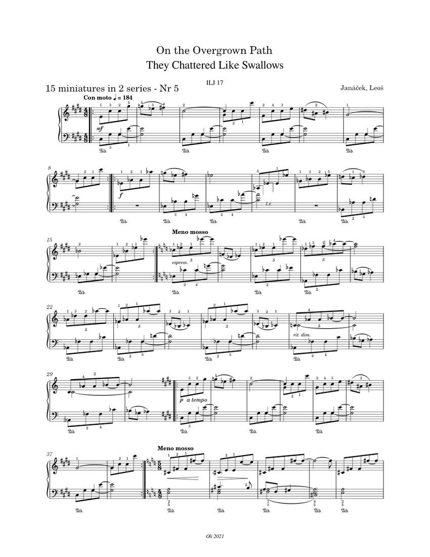 On the Overgrown Path – 5 - They Chattered Like Swallows - Leos Janacek ...
