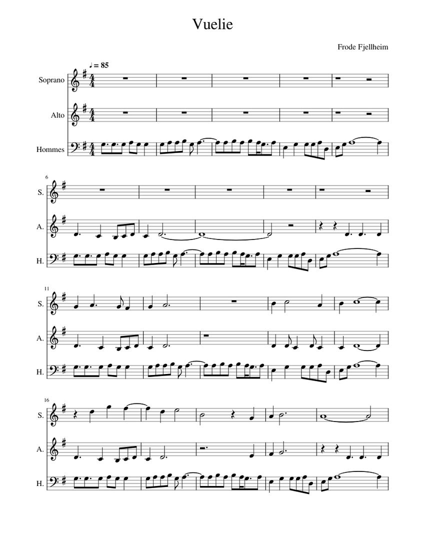 Vuelie - Frozen Sheet Music for Soprano, Alto, Male (Choral ...