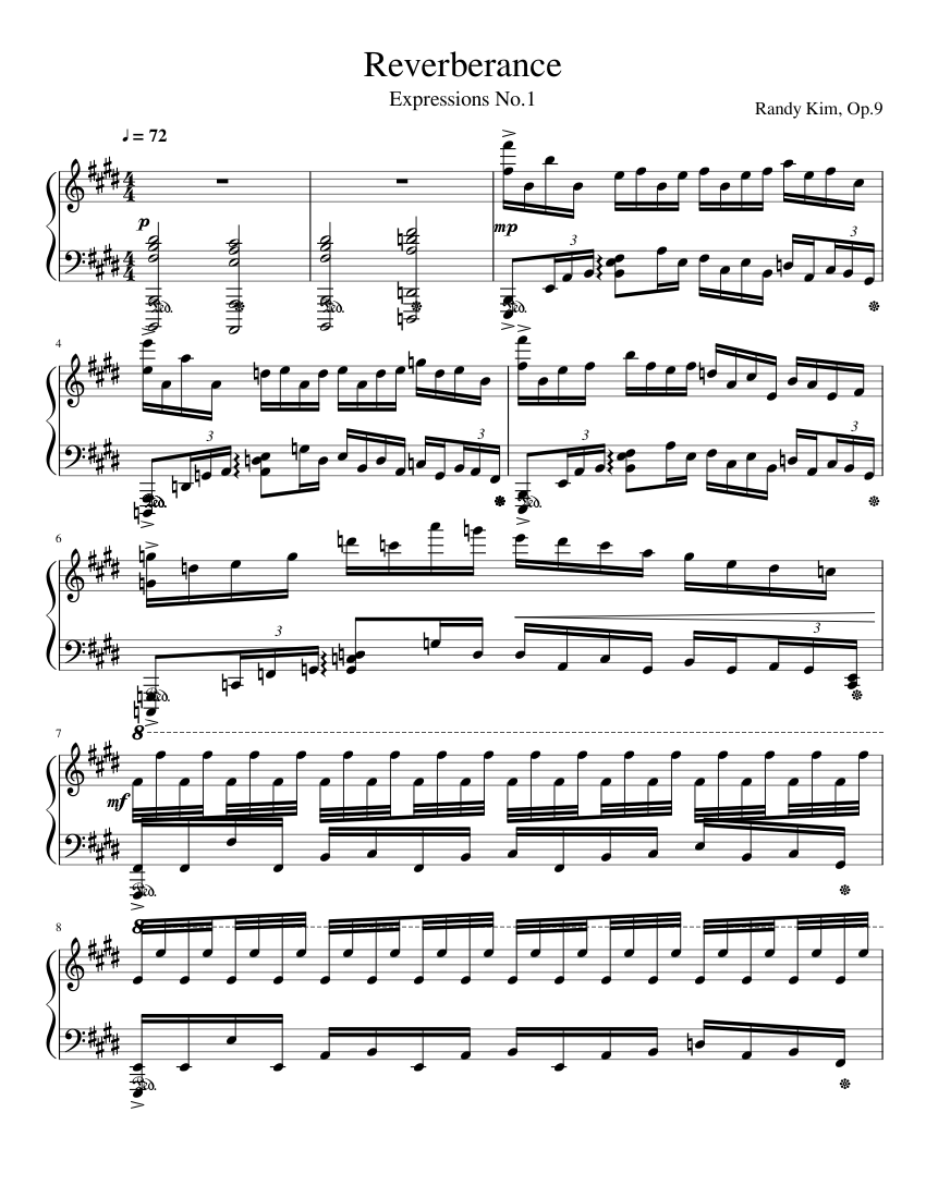 Reverberance (Expressions No. 1) Sheet music for Piano (Solo ...