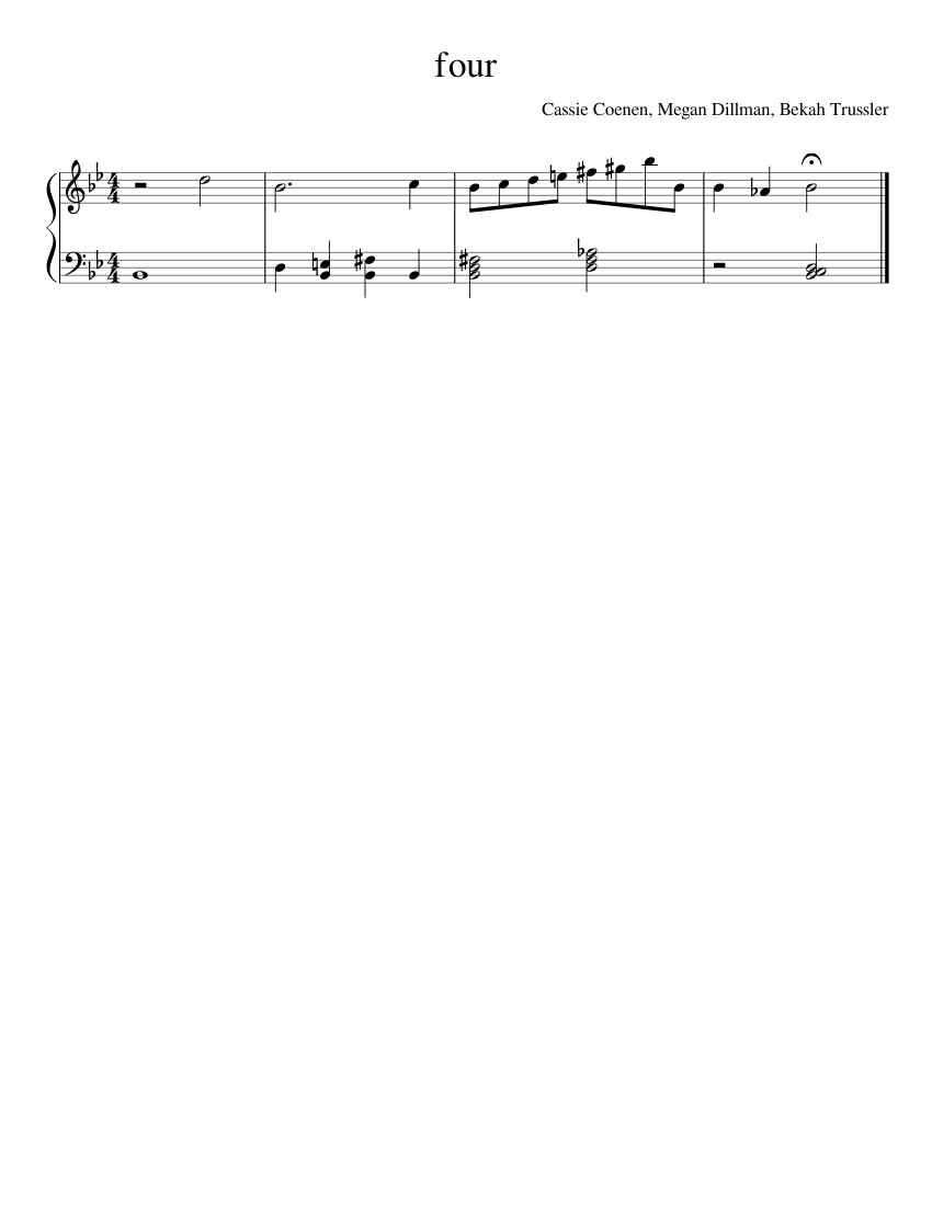four Sheet music for Piano (Solo) Easy | Musescore.com