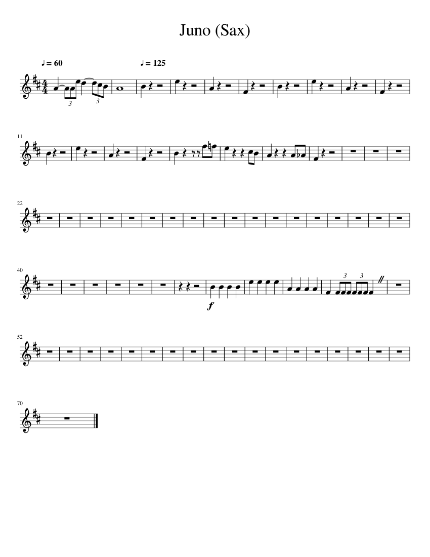 Juno (Sax) Sheet music for Saxophone tenor (Solo) | Musescore.com