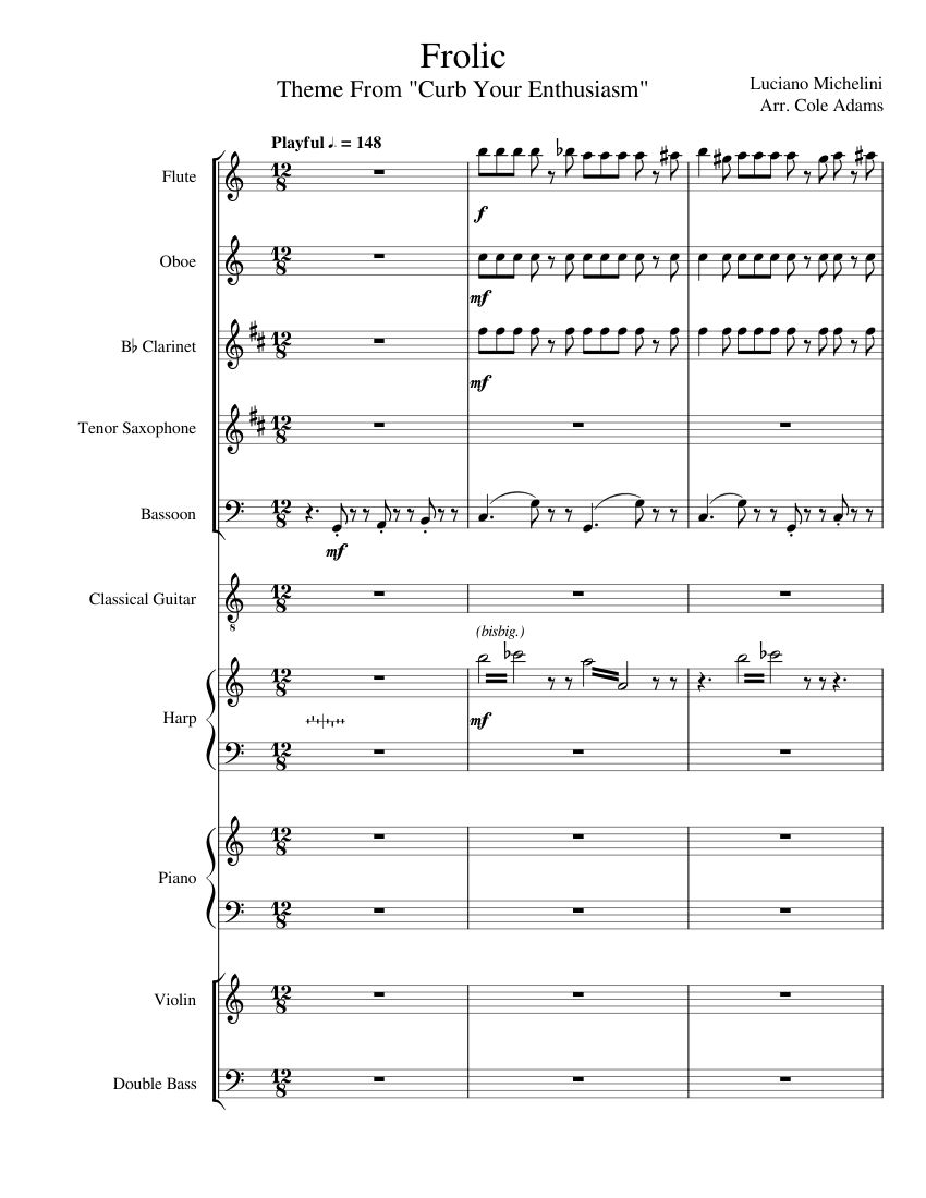 Frolic Sheet Music for Piano, Flute, Oboe, Clarinet in b-flat & more ...