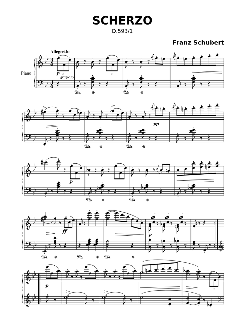 SCHERZO – Franz Schubert Sheet Music for Piano (Solo) | MuseScore.com