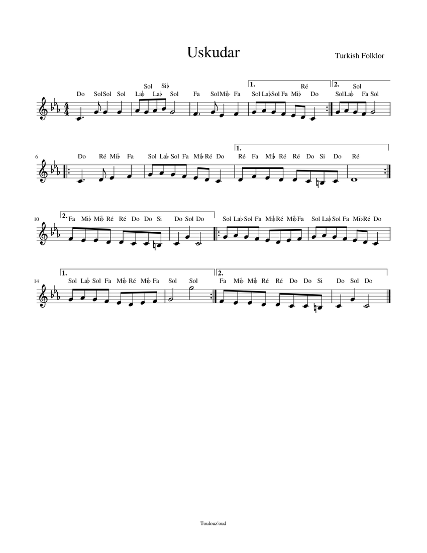 Uskudar - piano tutorial