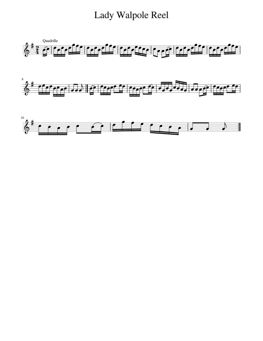 Lady Walpole Reel Sheet music for Piano (Solo) Easy | Musescore.com