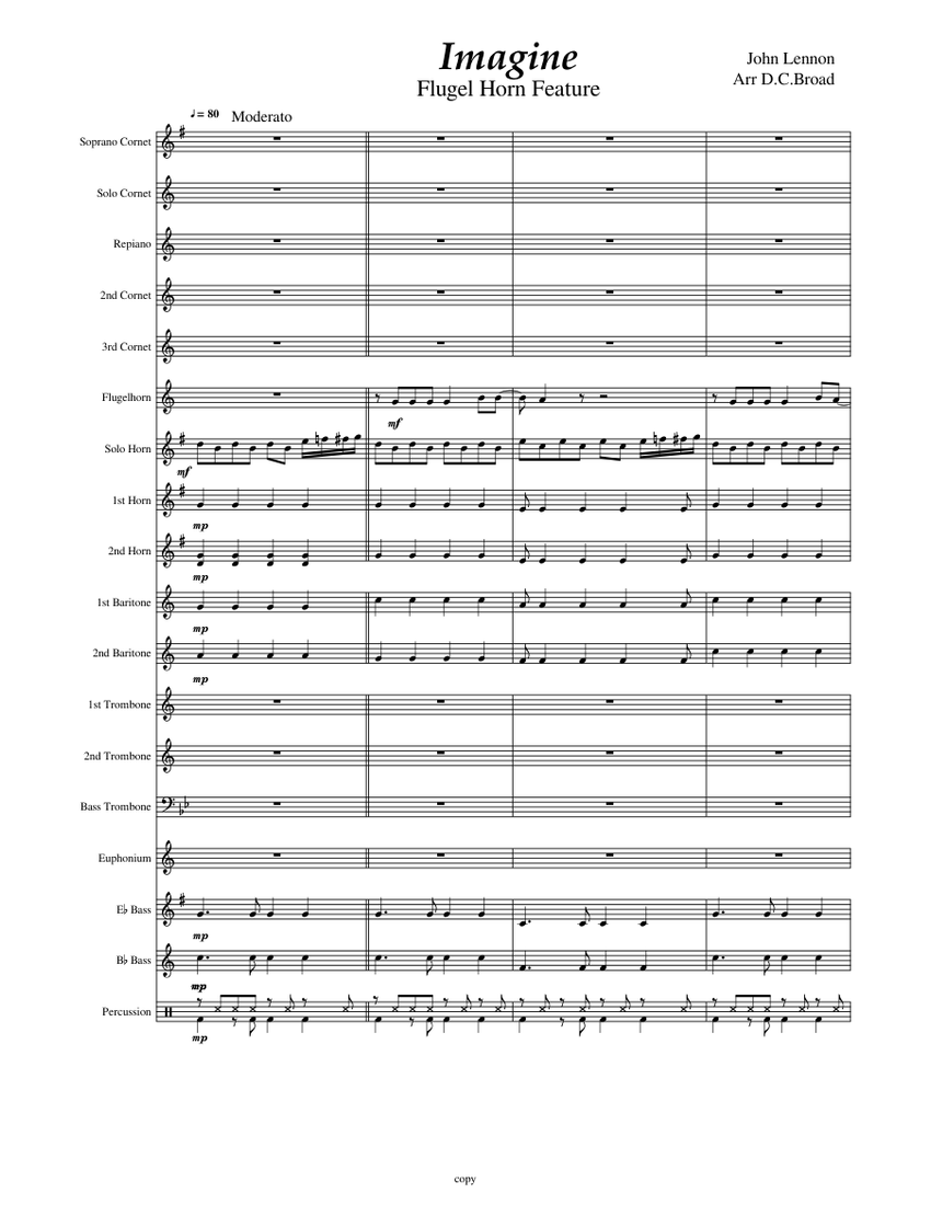 Imagine Flugel Horn Feature Sheet Music for Trombone, Cornet, Tuba ...