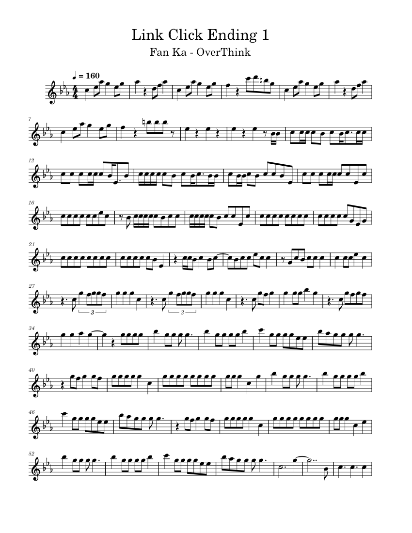 Link Click Ending 1 Sheet Music for Flute (Solo) | MuseScore.com