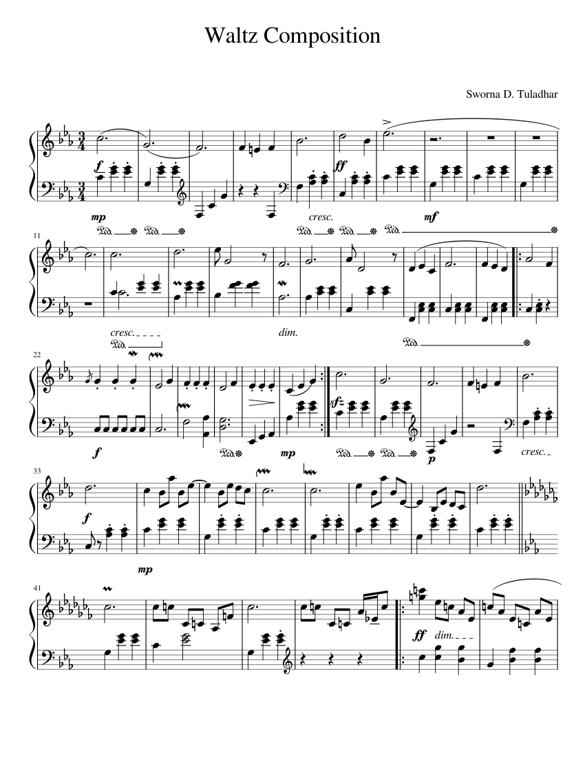 Waltz Composition [Original Composition] Sheet music for Piano (Solo ...