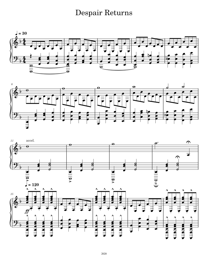 Despair Returns Sheet music for Piano (Solo) | Musescore.com