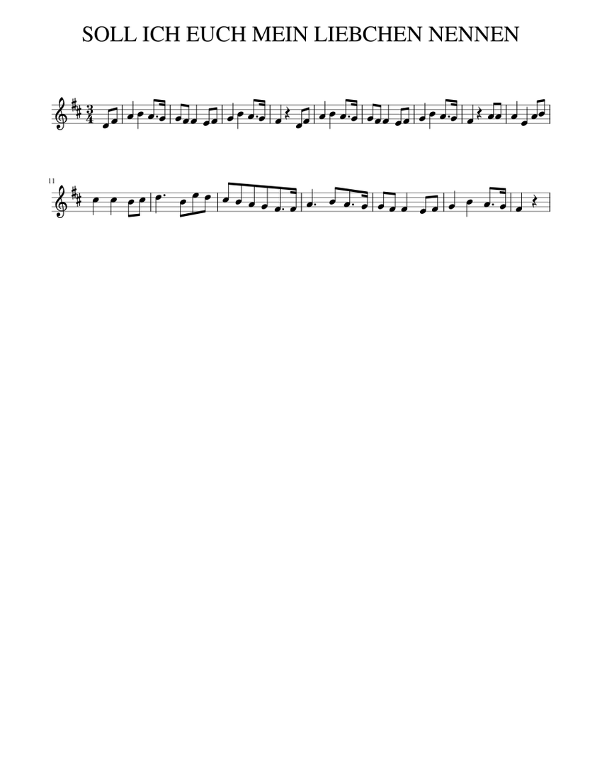 SOLL ICH EUCH MEIN LIEBCHEN NENNEN Sheet music for Piano (Solo ...