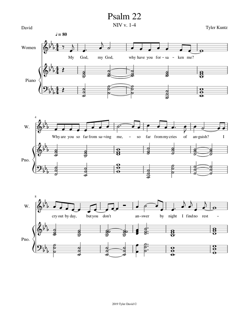 Psalm 22 Sheet music for Piano, Female (Solo) | Musescore.com