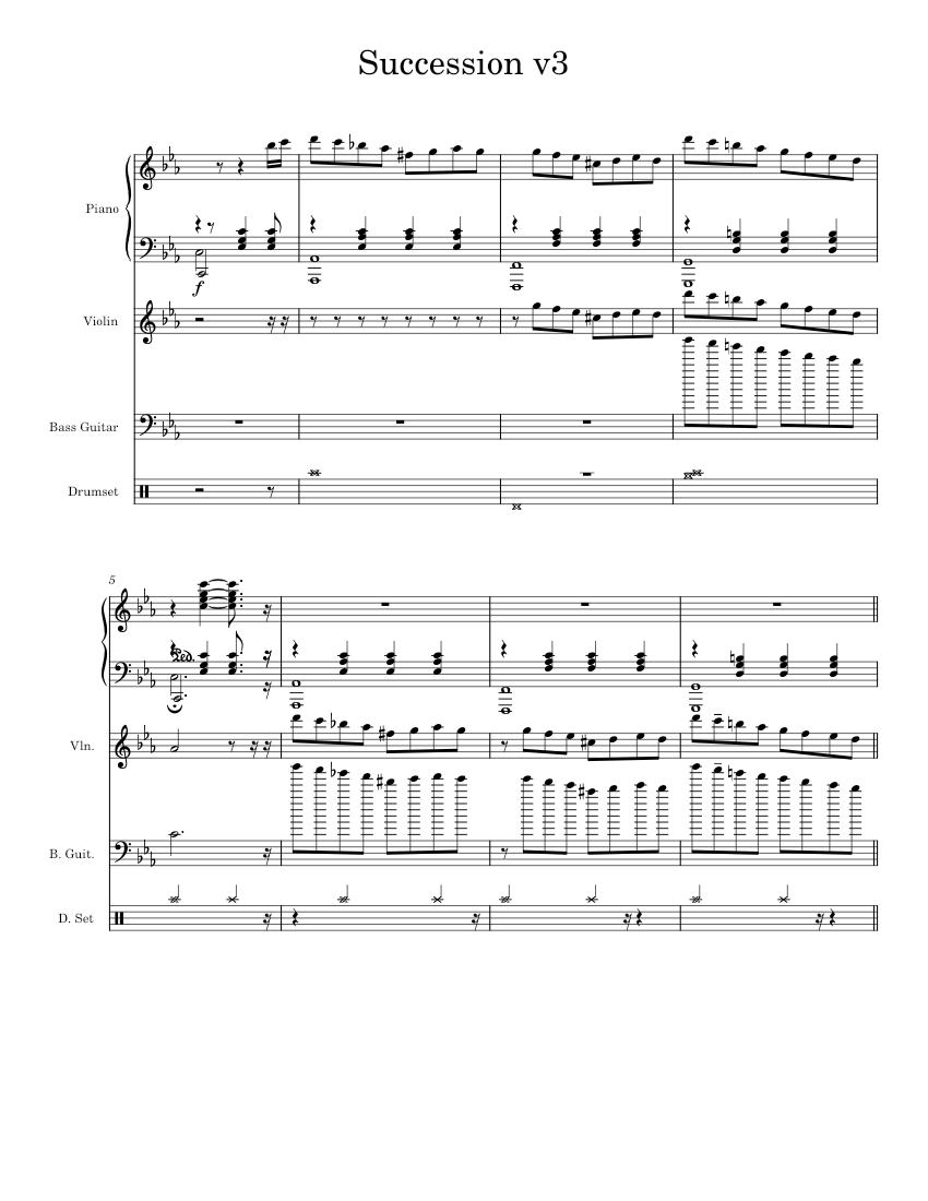 Succession: Title Theme – Nicholas Britell Sheet music for Piano ...