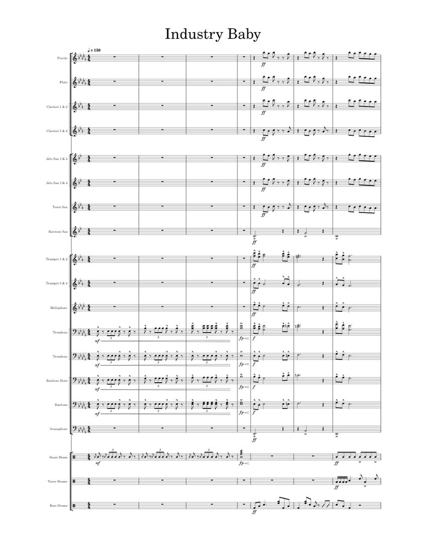 Industry Baby – Lil Nas X Industry Baby Sheet music for Trombone, Flute ...