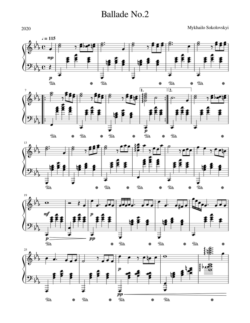 Ballade No.2 Sheet music for Piano (Solo) | Musescore.com