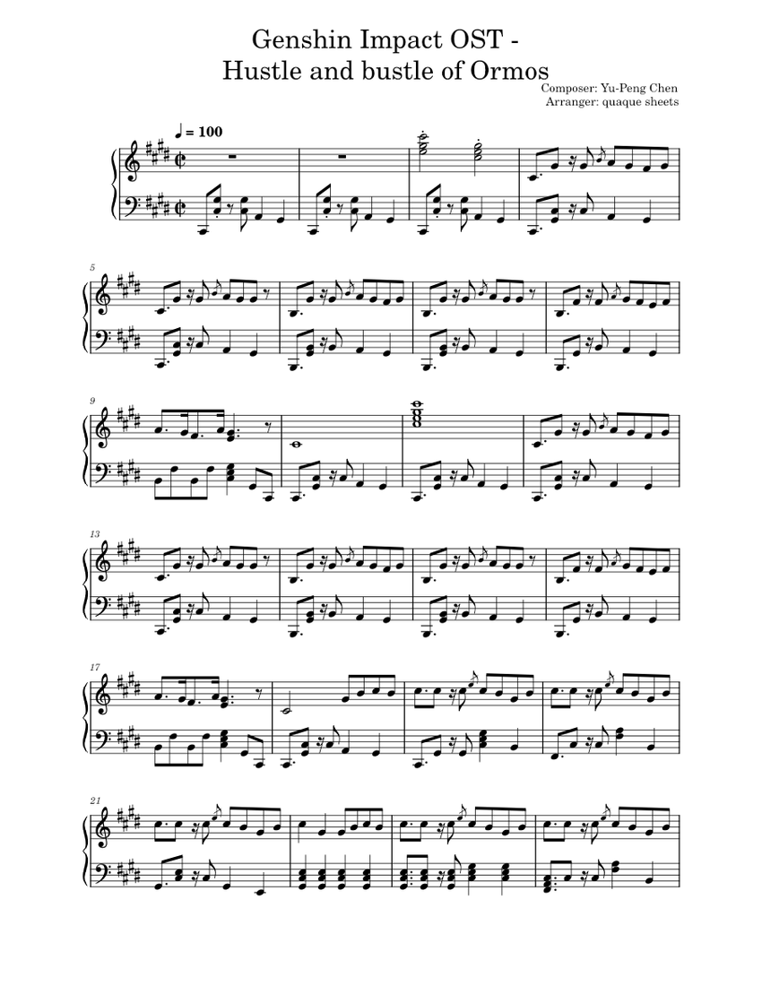 Hustle and Bustle of Ormos – Yu-Peng Chen Hustle_and_bustle Sheet music ...