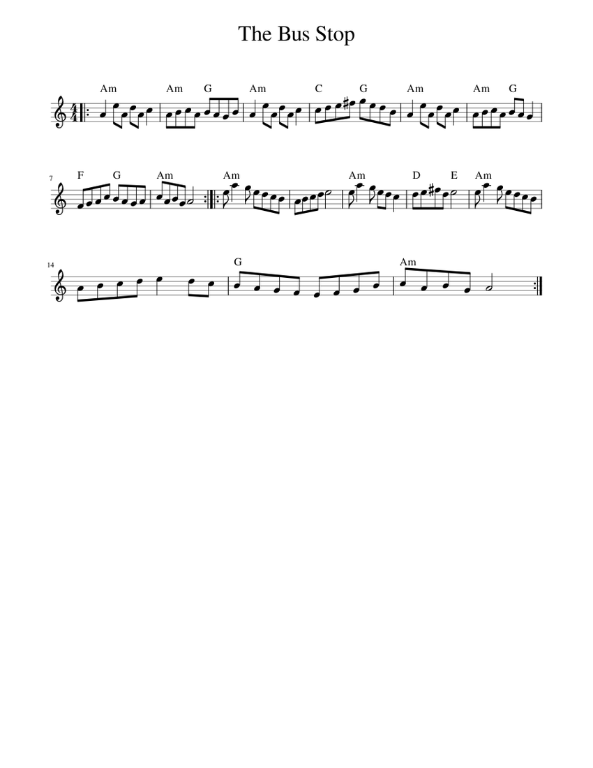 The Bus Stop Sheet music for Piano (Solo) Easy | Musescore.com