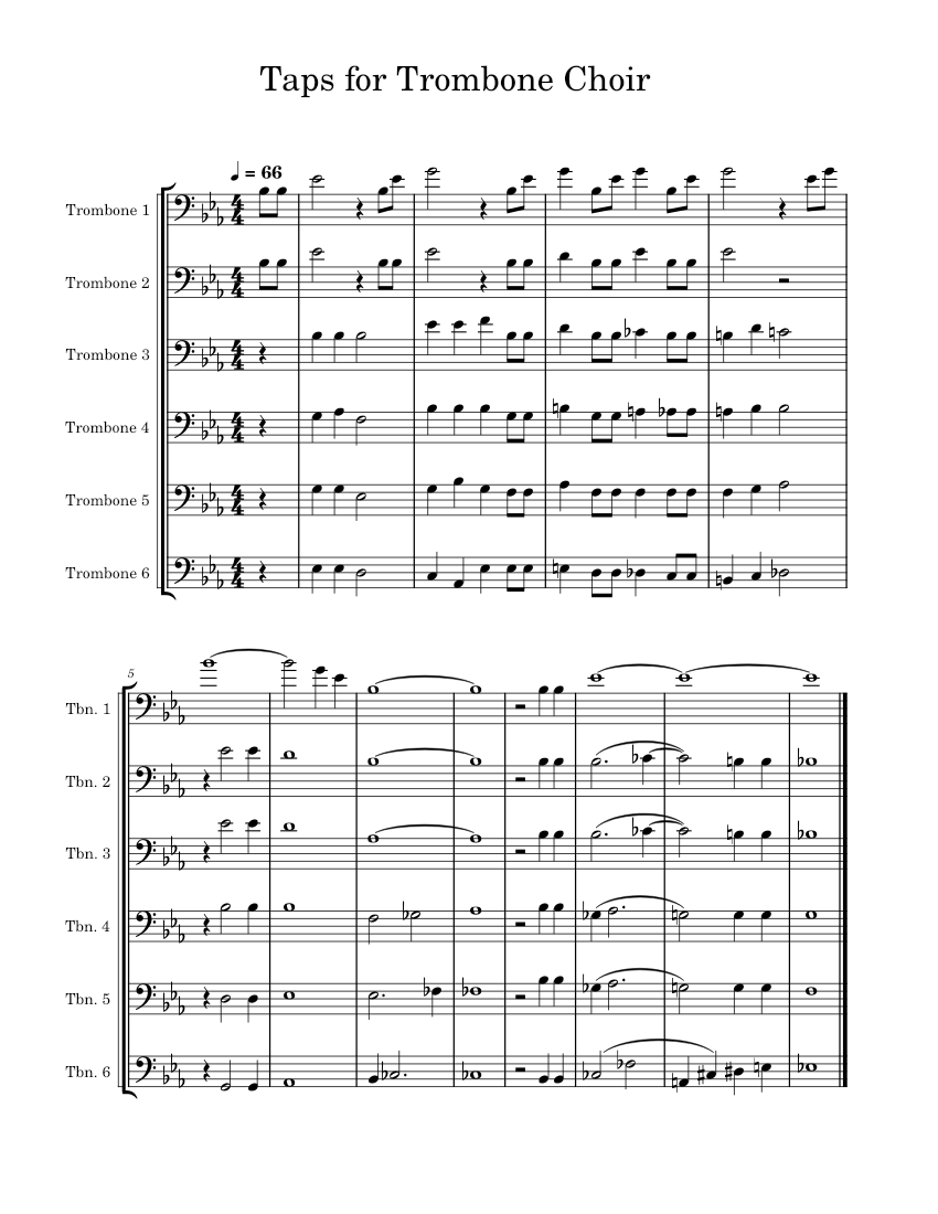 Taps – Misc tunes Sheet music for Trombone (Brass Ensemble) | Musescore.com