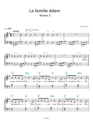 The Addams Family Chord Version For Guitarkeyboard
