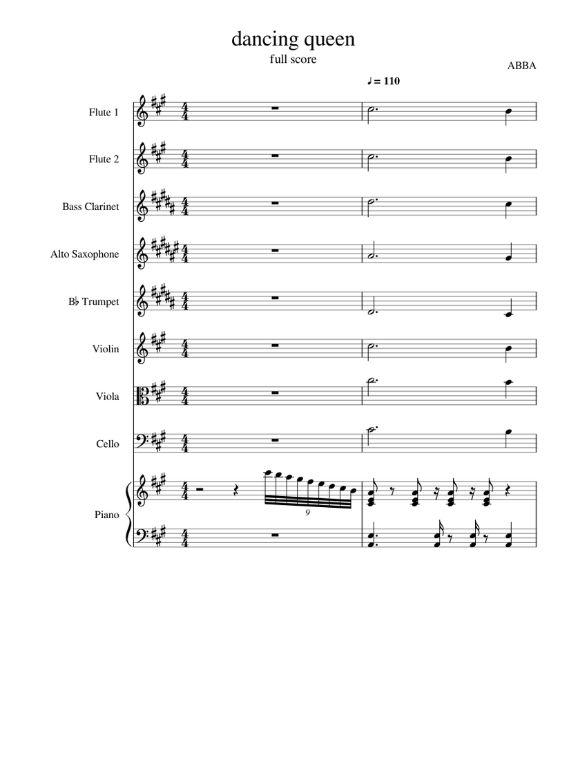 dancing queen - piano tutorial