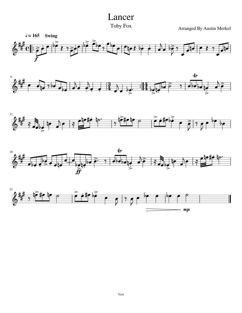 Lancer Sheet music for French horn (Solo) | Musescore.com