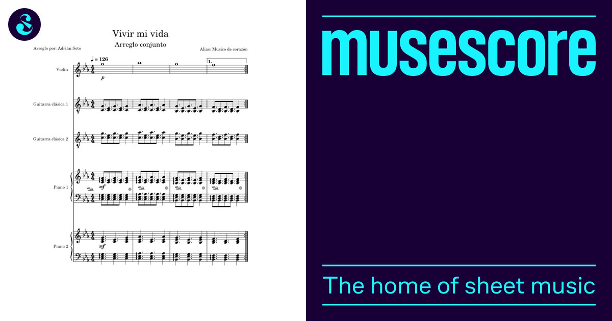 Vivir mi vida – Marc Anthony Arreglo ensamble mixto Sheet Music for ...