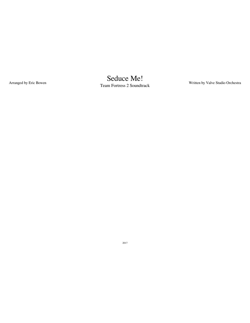 Seduce Me! - Team Fortress 2 Soundtrack Sheet music for Piano, Trombone ...