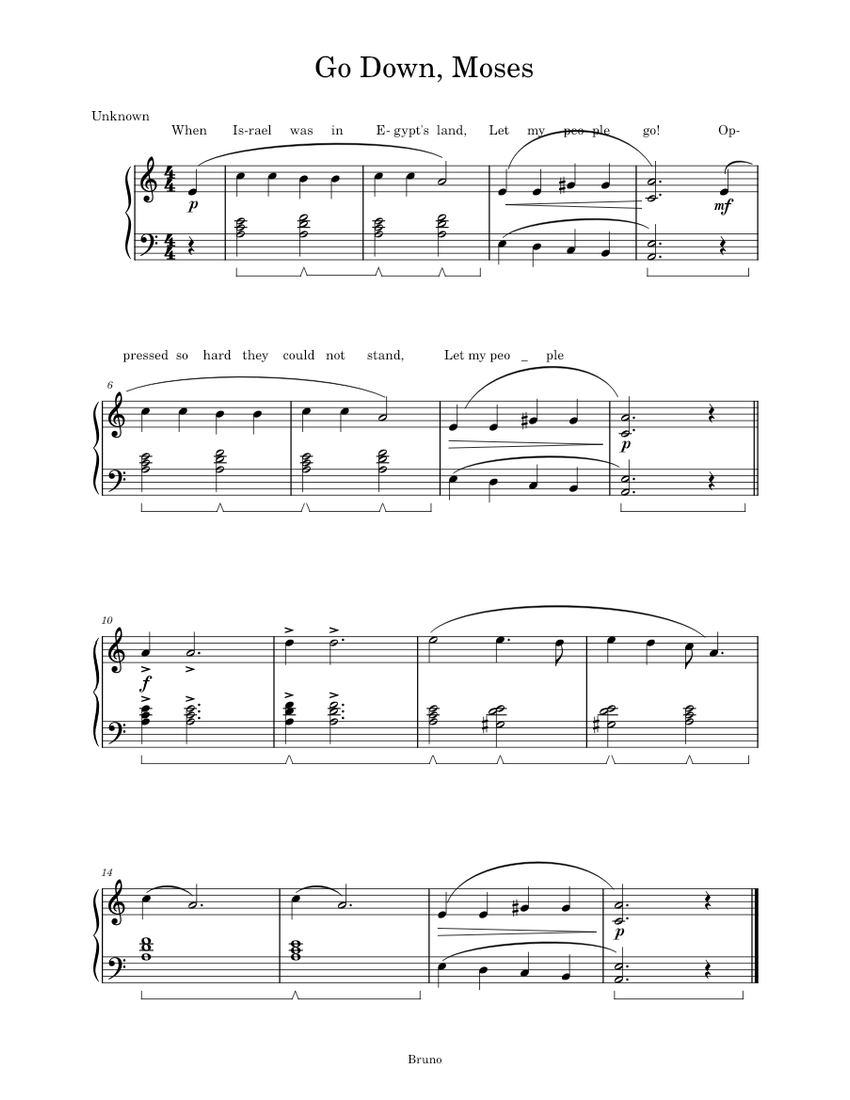 Go Down, Moses – Misc Traditional Go Down, Moses –Traditional Alfred's ...
