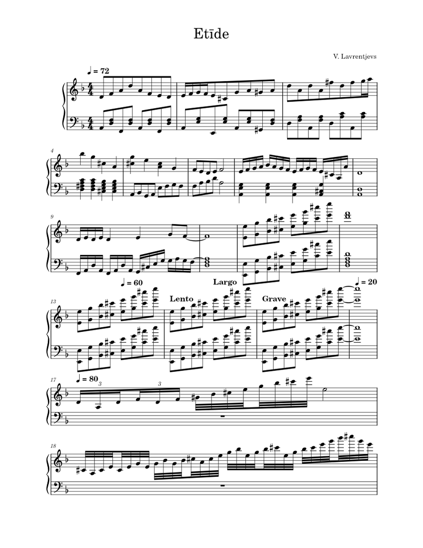 Etīde Sheet music for Piano (Solo) | Musescore.com