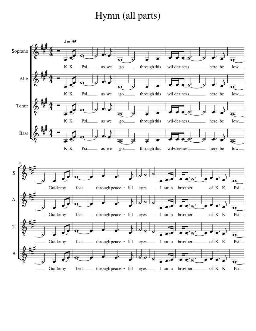 Hymn_(all_parts) Sheet music for Soprano, Alto, Tenor, Bass voice ...