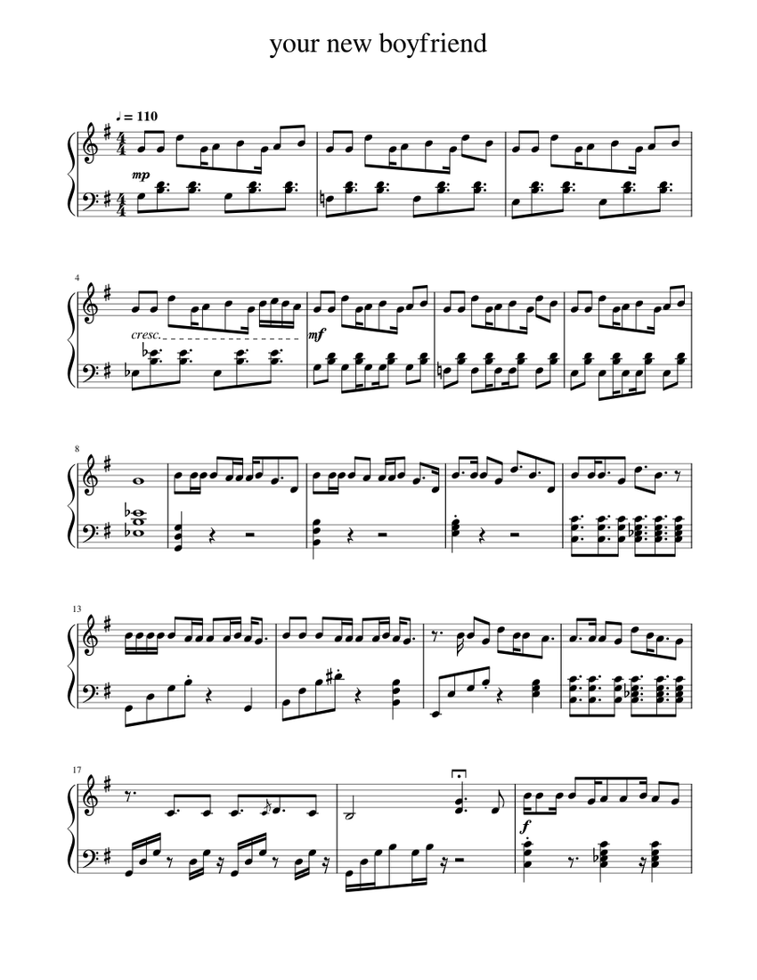 Your New Boyfriend Piano