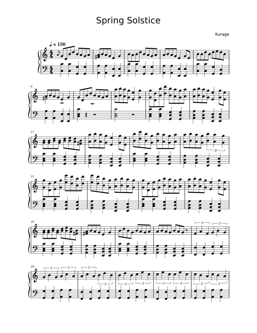 Spring Solstice Sheet music for Piano (Solo) | Musescore.com