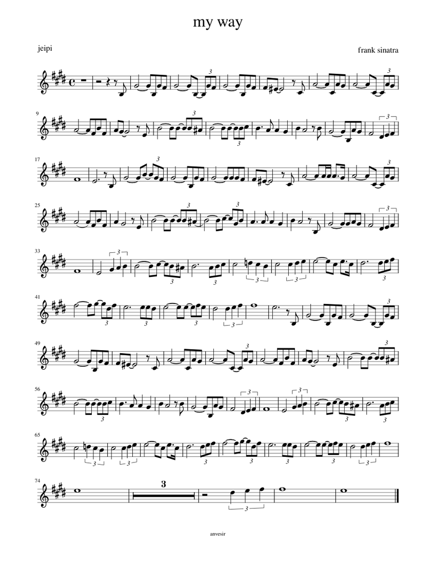 my_way Sheet Music for Trumpet in b-flat (Solo) | MuseScore.com