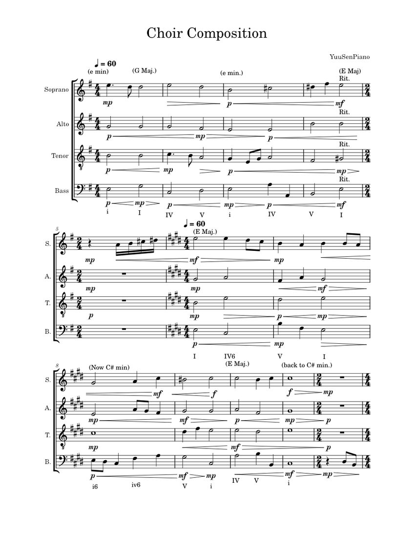 Choir Composition No. 1 Sheet music for Soprano, Alto, Tenor, Bass ...