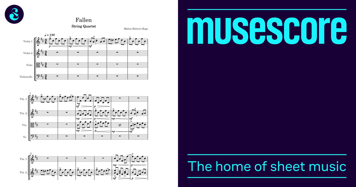 Fallen Down (Reprise) – Toby Fox Sheet music for Violin, Viola, Cello ...