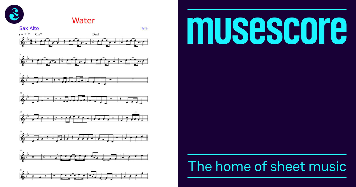 Tyla Water (SA) Sheet Music with Chords for Saxophone alto (Solo ...