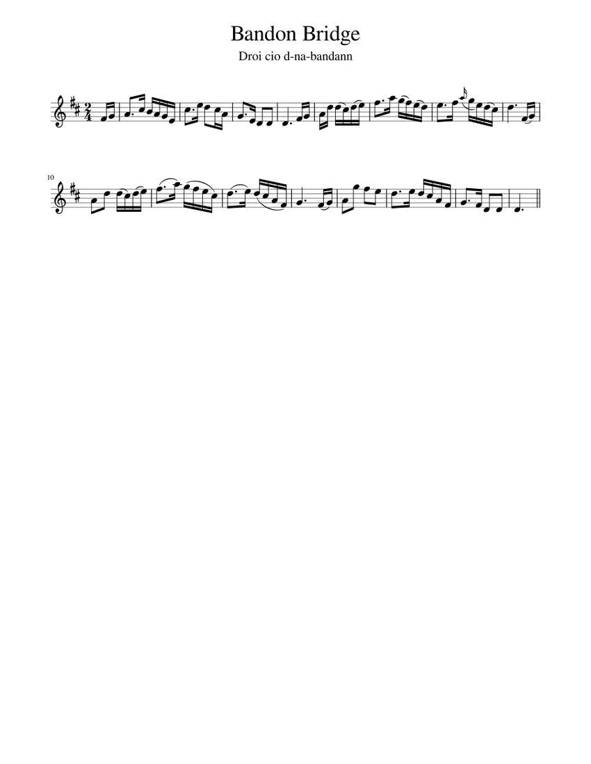 Bandon Bridge Sheet music for Piano (Solo) Easy | Musescore.com