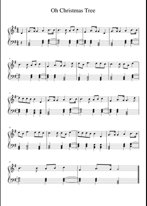 O Christmas Tree easy piano Sheet Music with Chords for Piano (Solo ...