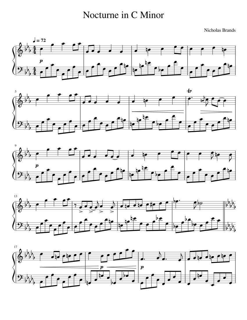 Nocturne in C Minor Sheet music for Piano (Solo) | Musescore.com