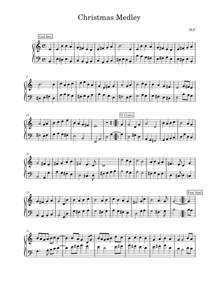 Christmas Medley – Traditional Fixed Christmas Medley Sheet music for ...
