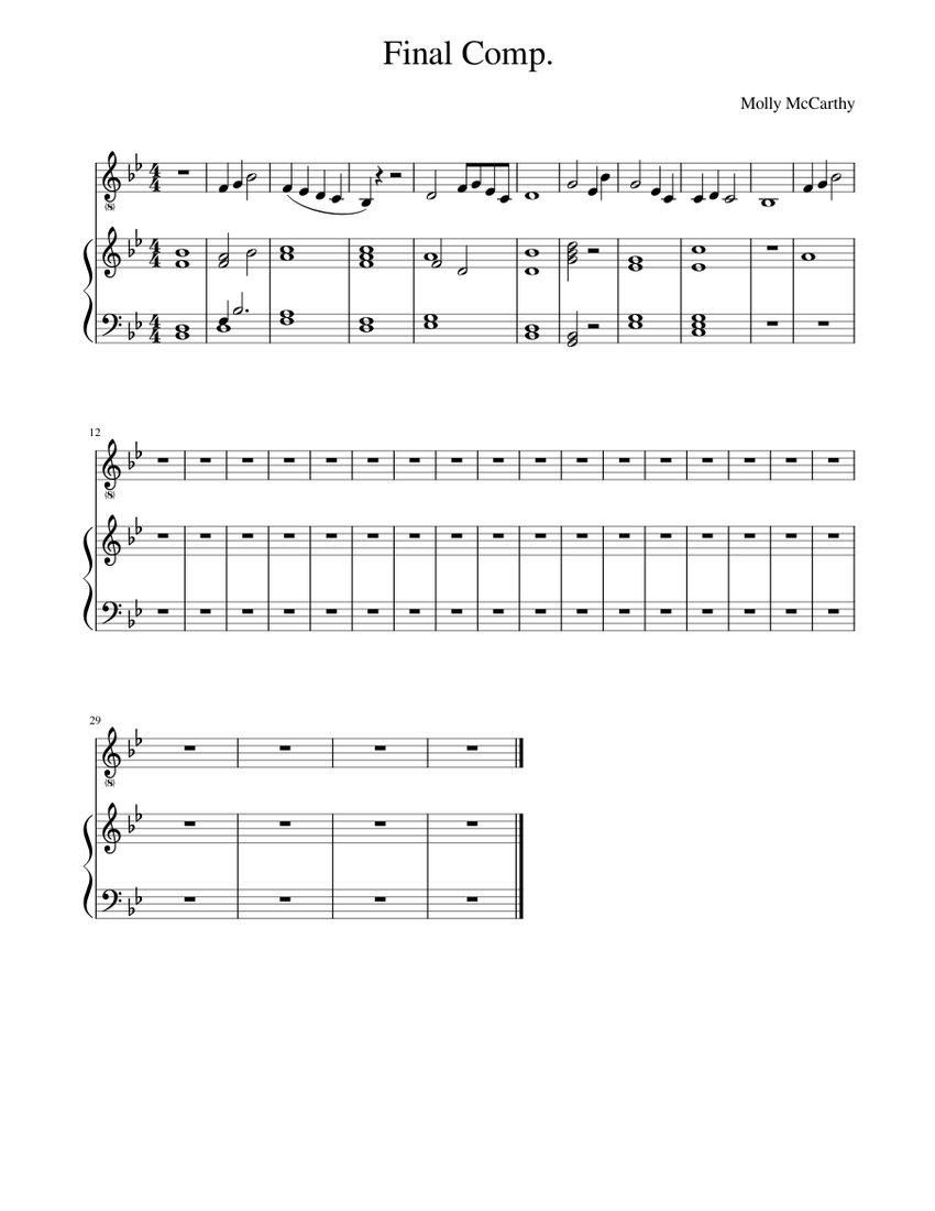 Final Comp Sheet music for Piano, Vocals (Piano-Voice) | Musescore.com
