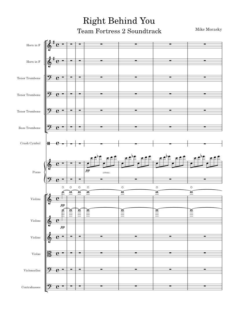 Right Behind You – Valve Studio Orchestra Sheet music for Piano ...