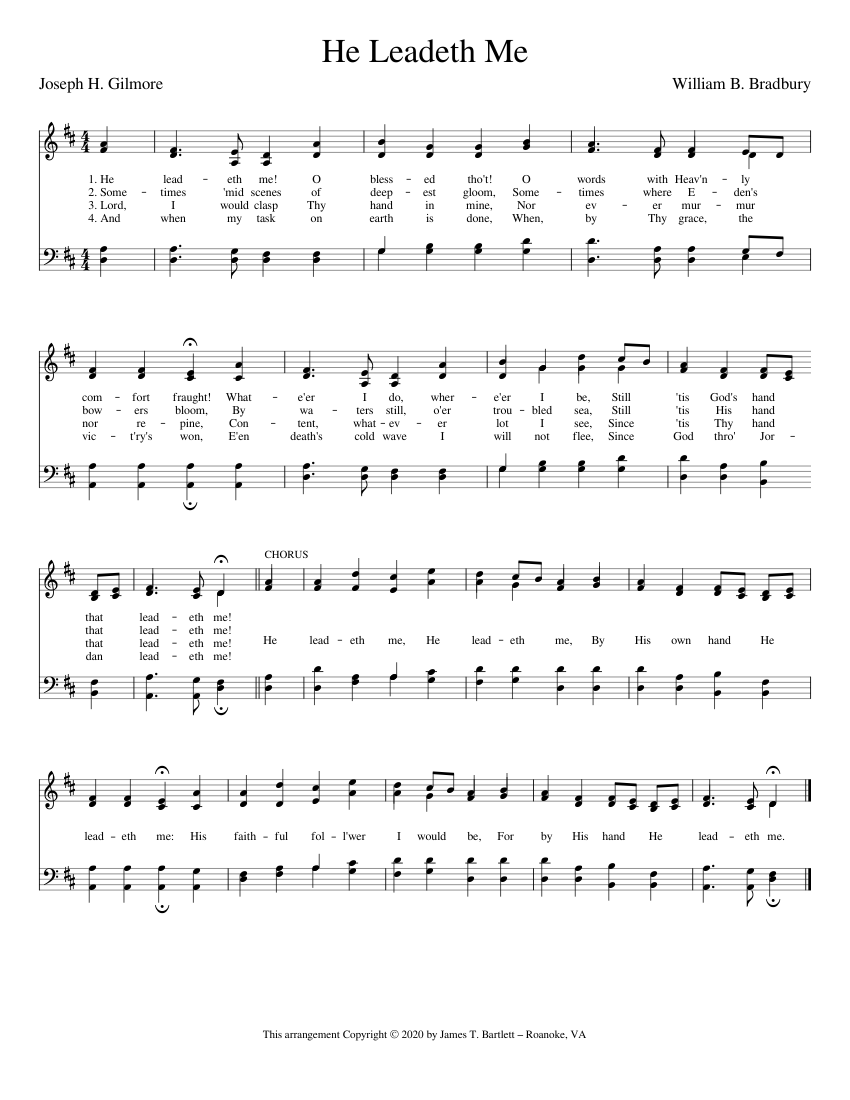 He Leadeth Me [SATB] Sheet music for Piano (Solo) | Musescore.com