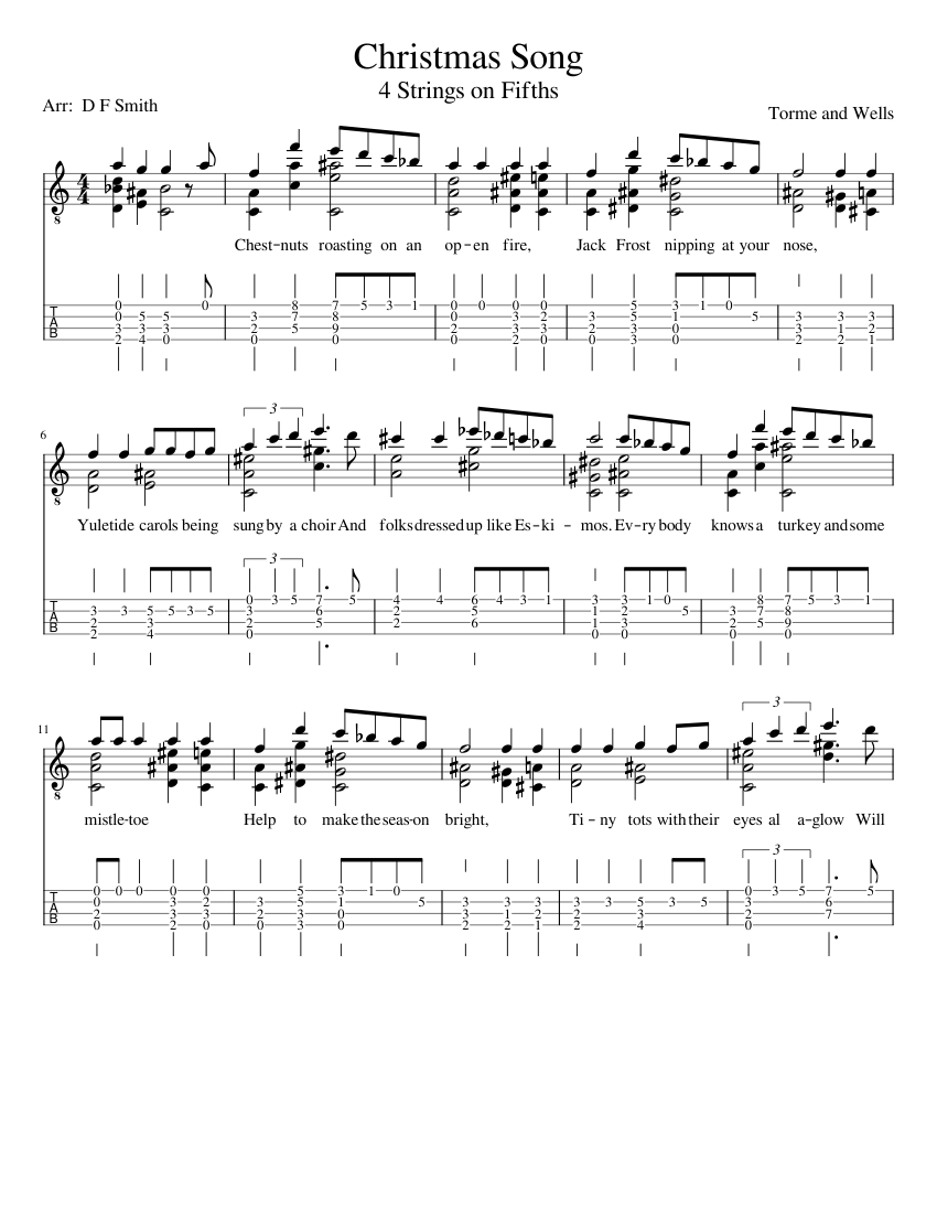 Christmas Song Sheet music for Guitar (Solo) | Musescore.com