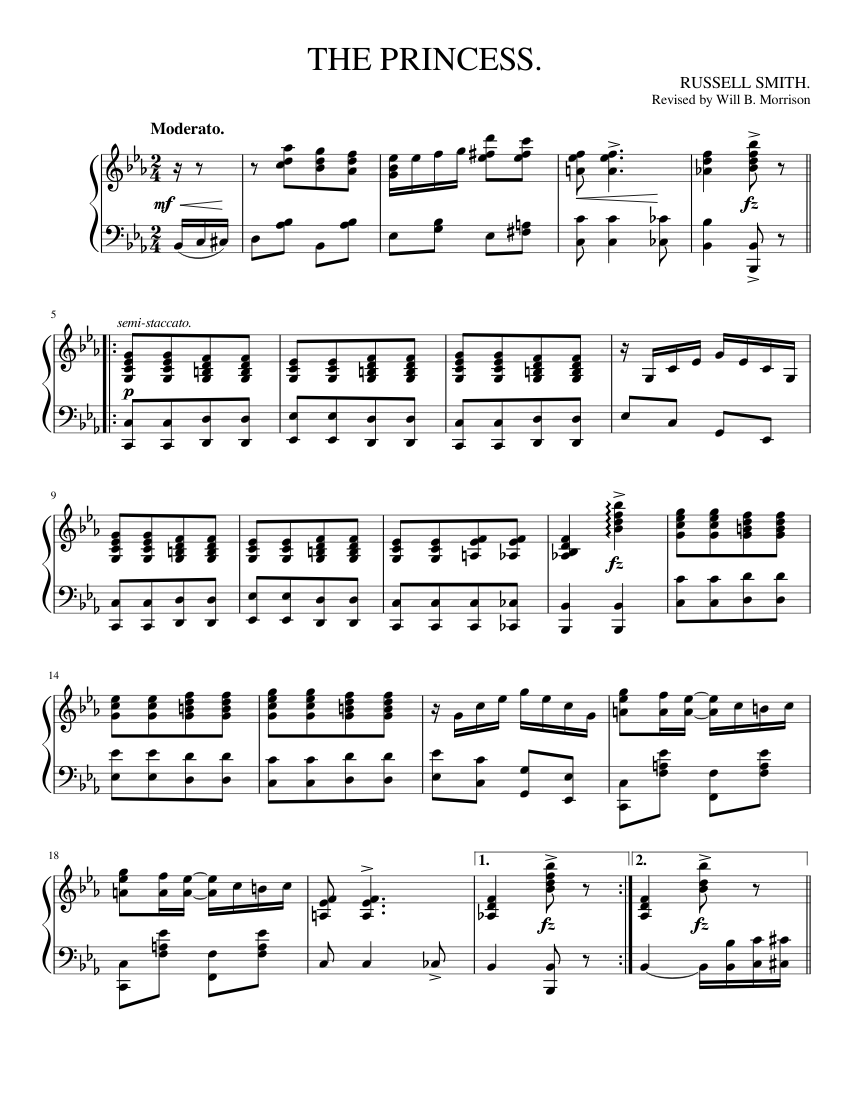 The Princess (1908) Sheet Music for Piano (Solo) | MuseScore.com