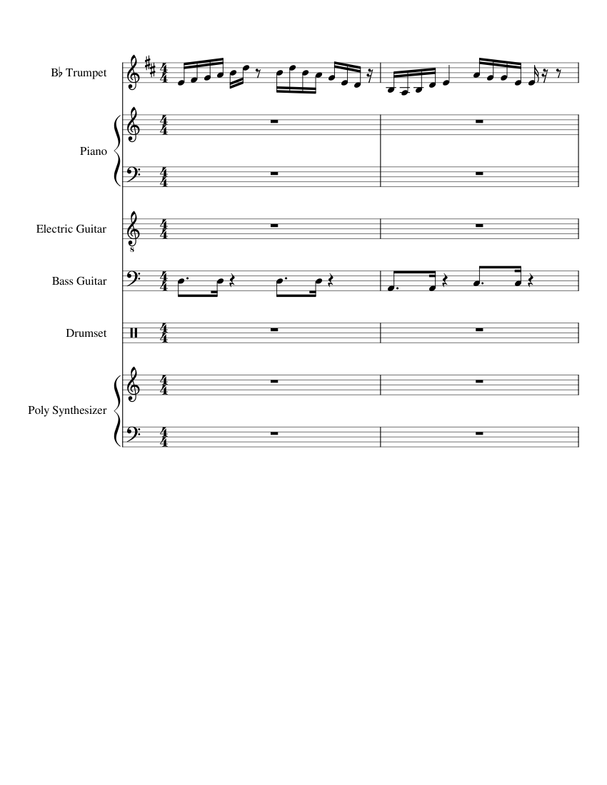 Mango Sheet music for Piano, Trumpet in b-flat, Guitar, Bass guitar ...